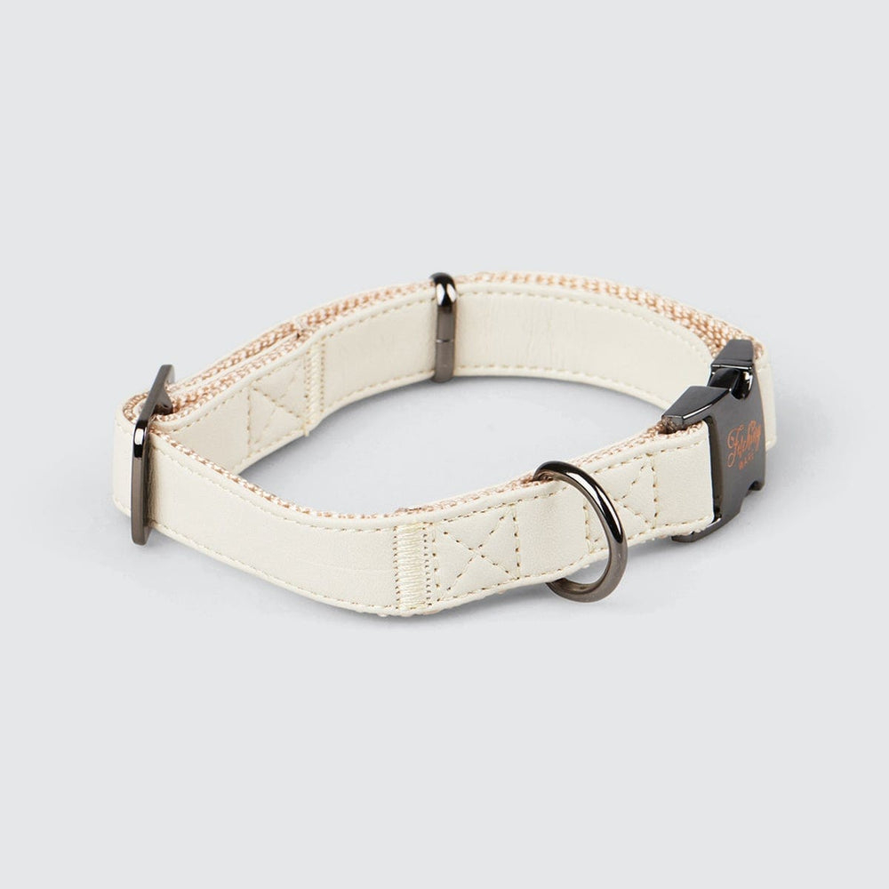 Brayden Dog Collar | White Dog Collar in Gunmetal | X Small - Large ...