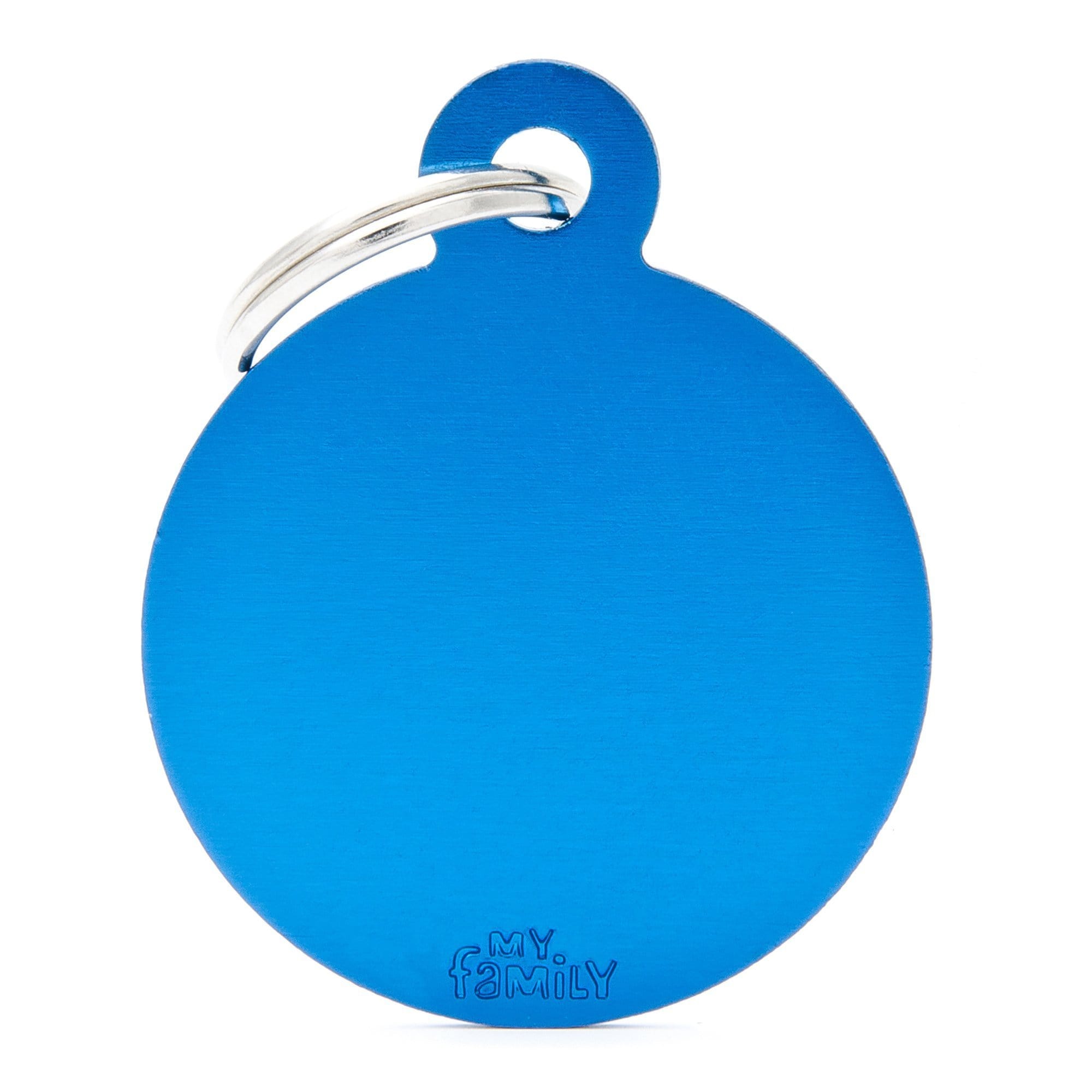 Big Aluminium Blue Circle Pet Identification Tag | Dog Tag - Fetching Ware