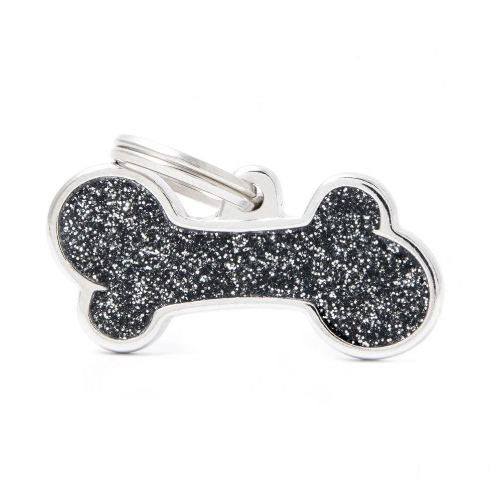 Pet ID Tag | Shine Black Big Bone | Dog Tag - Fetching Ware