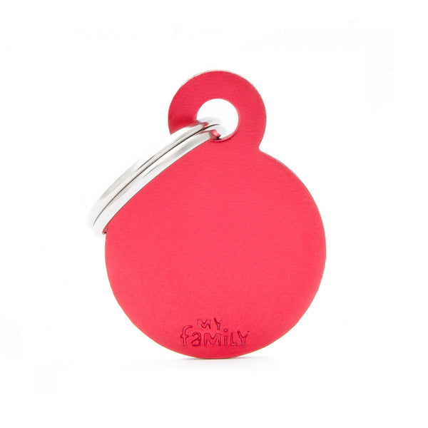 Small Aluminium Red Circle PET I.D. TAG - Fetching Ware